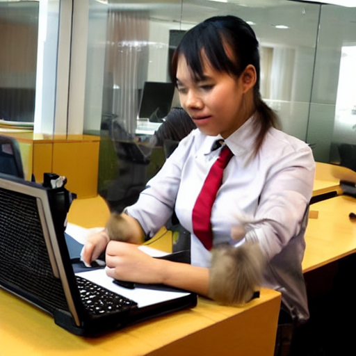 Stable Diffusion prompt: an cat office worker in laptop, - PromptHero