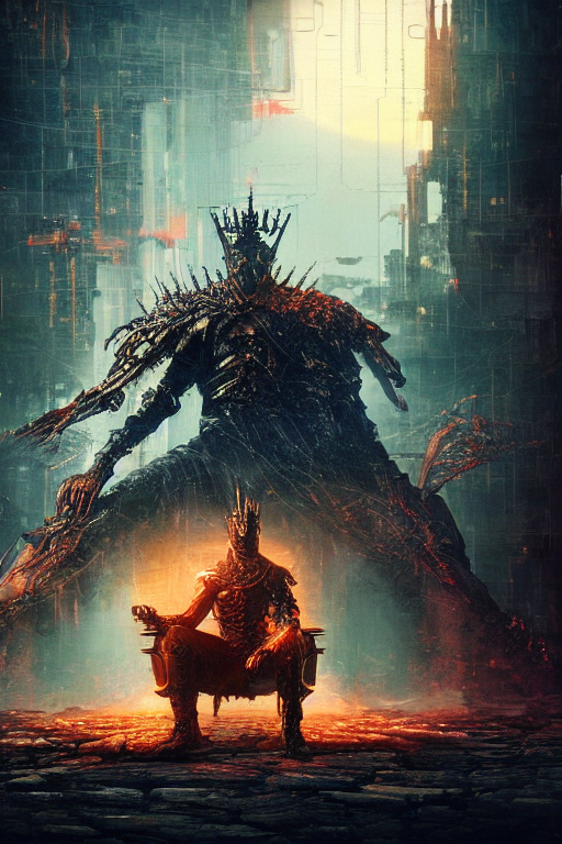 Stable Diffusion prompt: photo of a cyberpunk dark souls, - PromptHero