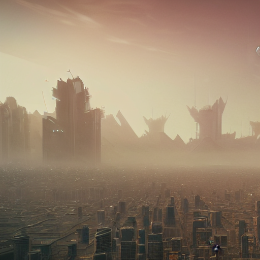 Stable Diffusion prompt: zoomed out alien megacity - PromptHero