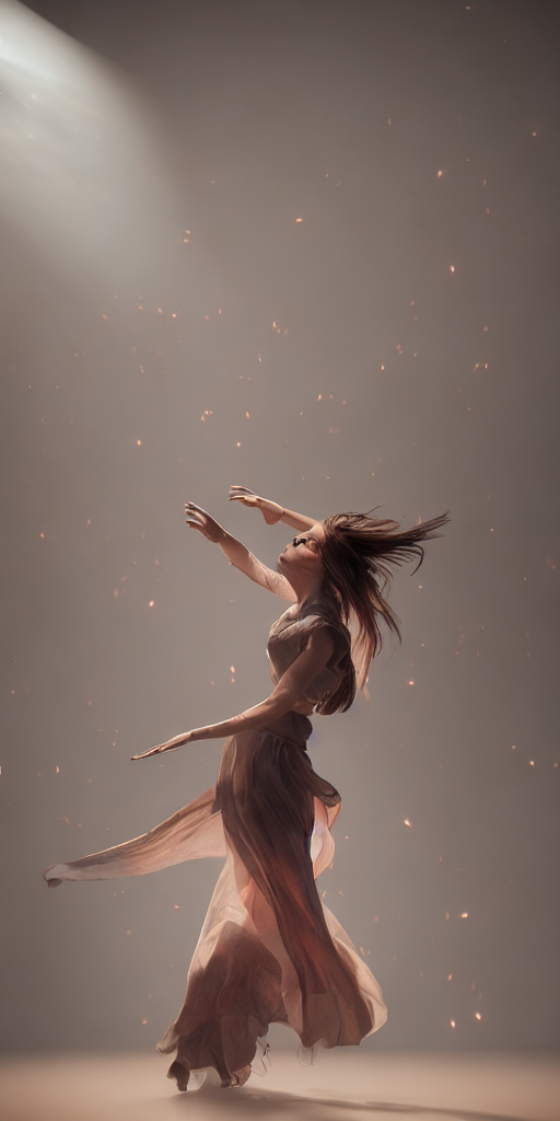 Poolsuite Diffusion prompt: woman dancing in the dark, - PromptHero