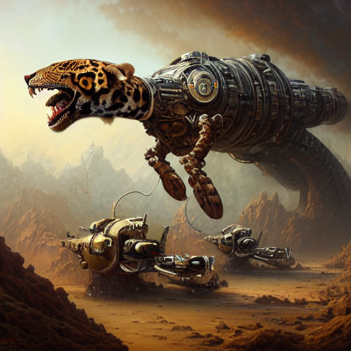 Stable Diffusion prompt: Jaguar Mech in an epic battle - PromptHero