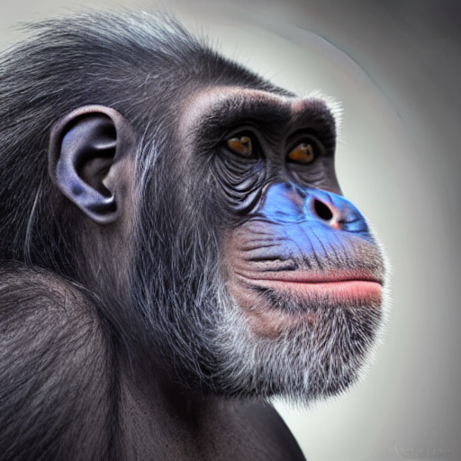 Stable Diffusion prompt: old gray hair chimpanzee head - PromptHero