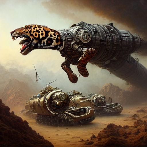 Stable Diffusion prompt: shot of a Jaguar mech in an epic - PromptHero