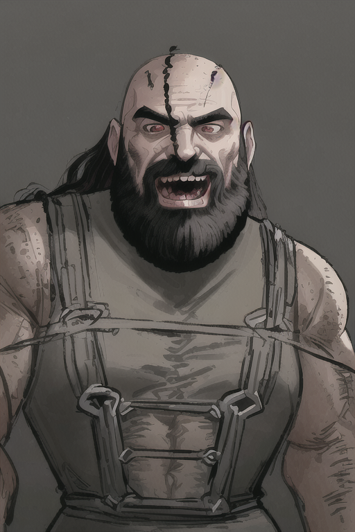 Anything prompt: muscular balding bearded man as - PromptHero