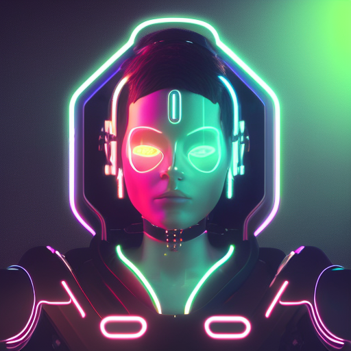 Openjourney prompt: Profile picture of a cyberpunk bot, - PromptHero