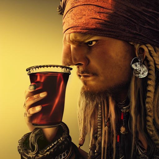 Stable Diffusion prompt: a dirty pirate drinking grog, - PromptHero