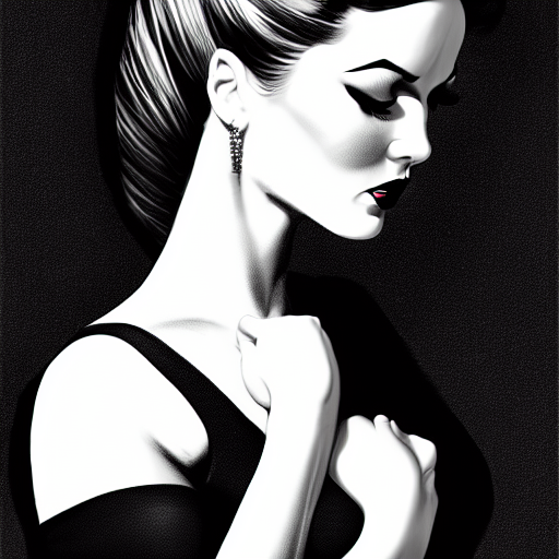 Stable Diffusion prompt: beautiful woman pinup, black and - PromptHero