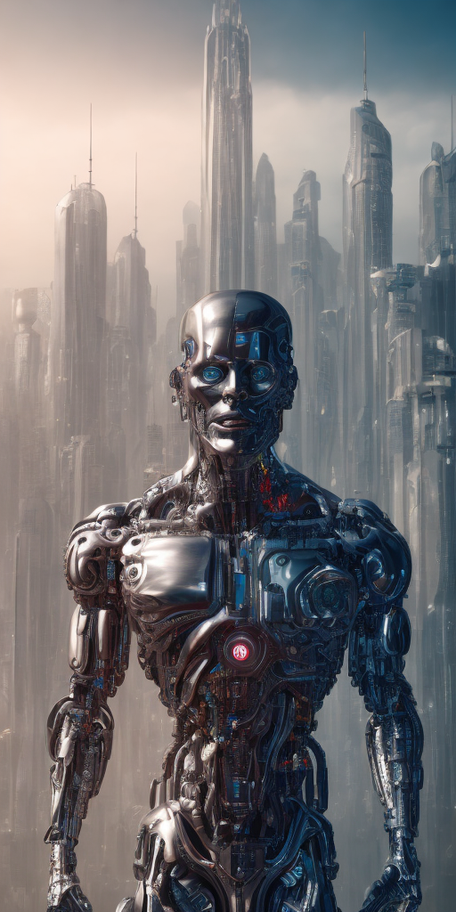 Openjourney prompt: half man, half machine, half metal - PromptHero
