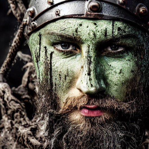 Stable Diffusion prompt: Close-up of Viking King emerging - PromptHero