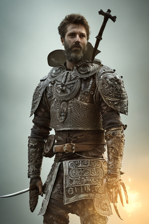 Redshift Diffusion prompt: portrait of a rugged knight, - PromptHero