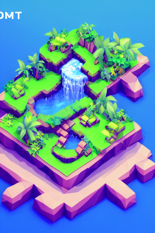 Stable Diffusion prompt: cute low poly isometric jungle - PromptHero