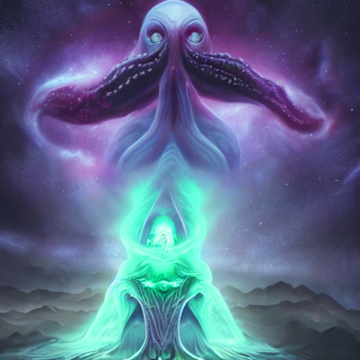 Stable Diffusion prompt: cosmic cthulhu in dark space, - PromptHero