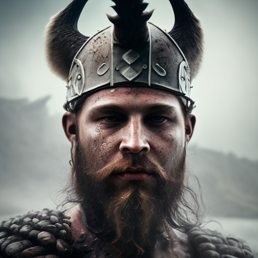 Openjourney prompt: Close-up of Viking King emerging from - PromptHero