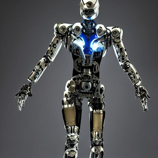 Stable Diffusion prompt: humanoid figure with a metallic - PromptHero