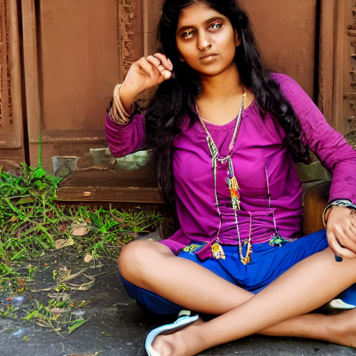 Stable Diffusion prompt: Indian innocent women, sitting - PromptHero