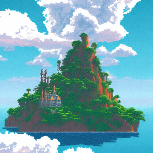 Openjourney prompt: 16 bit pixel art, island in the - PromptHero