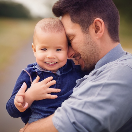 Stable Diffusion prompt: father with a good looking child - PromptHero