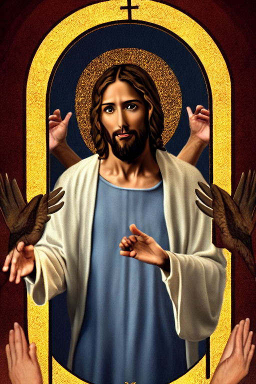 Stable Diffusion prompt: JESUS CHRIST SHOWING HIS MAGICAL - PromptHero