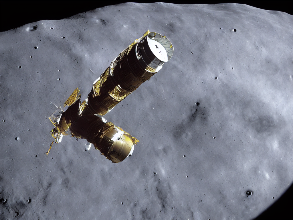 Stable Diffusion prompt: Nave espacial rumbo a la luna - PromptHero