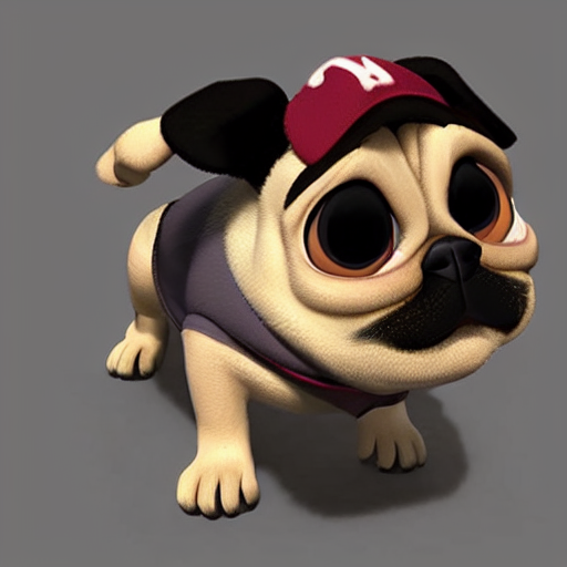 Stable Diffusion prompt: Smile pug in Pixar style, Disney - PromptHero