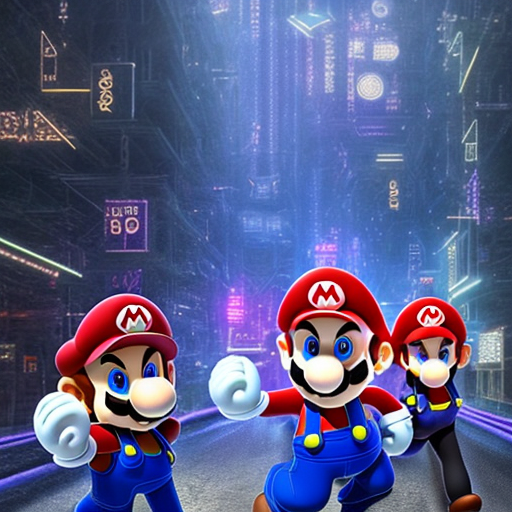 Openjourney prompt: Mario cyberpunk futuristic hyper - PromptHero