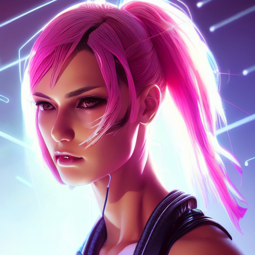 Stable Diffusion prompt: Beautiful cyberpunk netrunner - PromptHero