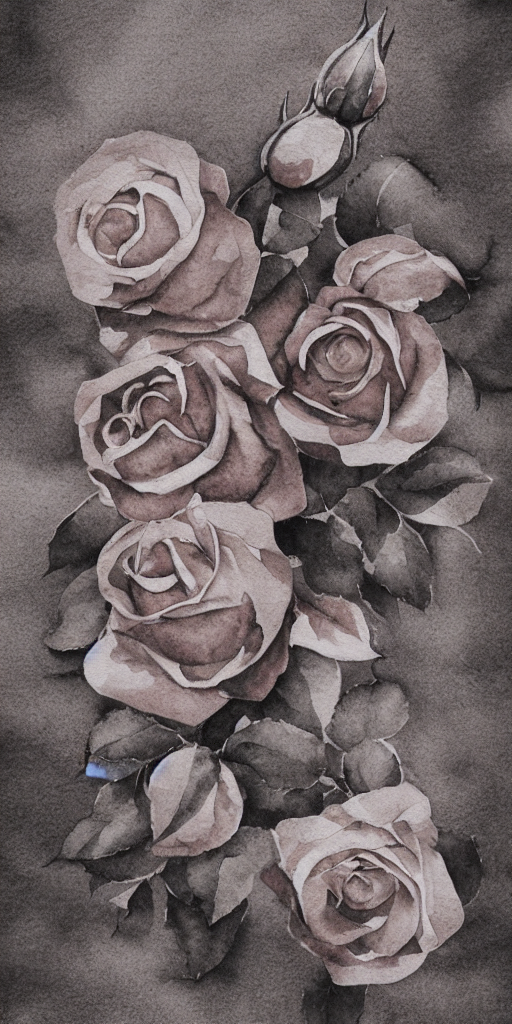 Stable Diffusion prompt: Watercolor rose vine, old, light - PromptHero