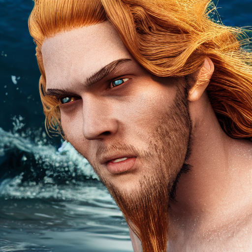 Stable Diffusion prompt: merman, pointed ears, golden - PromptHero