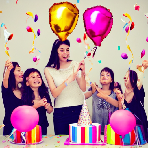 Stable Diffusion prompt: surprise party with balloons, - PromptHero