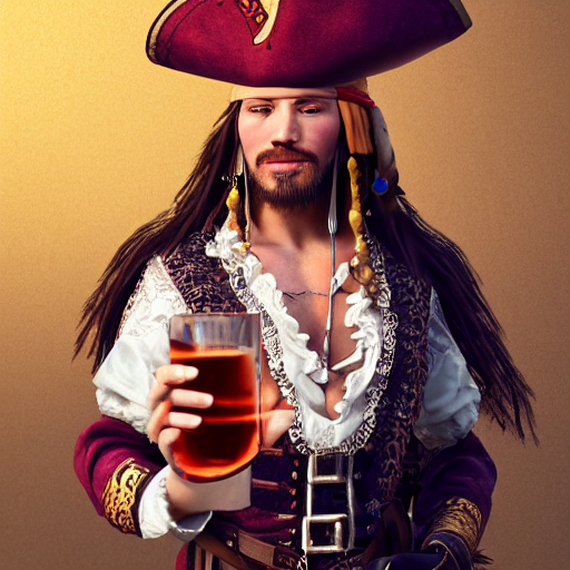 Stable Diffusion prompt: a pirate drinking grog, - PromptHero
