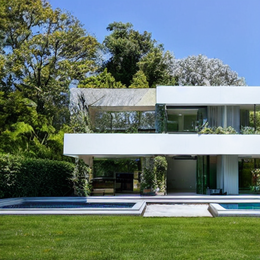 Stable Diffusion prompt: A modern mansion house with an - PromptHero