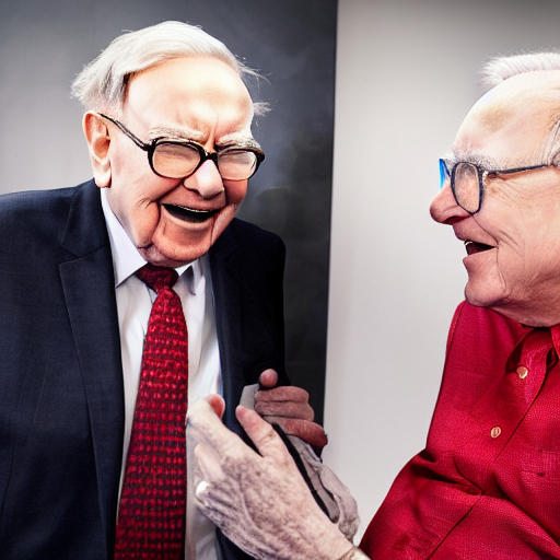 Stable Diffusion prompt: warren buffett laughing, half - PromptHero
