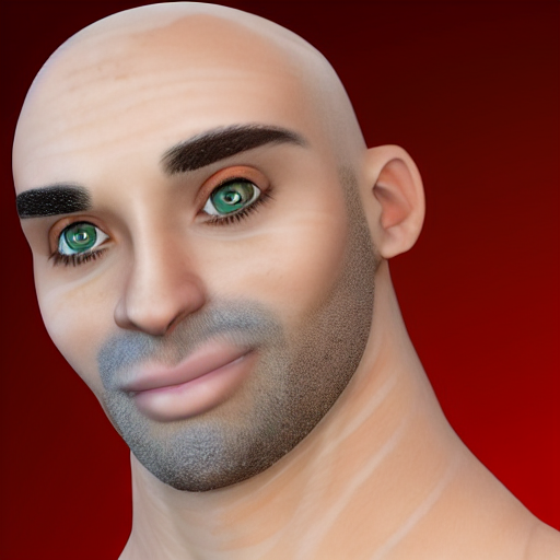 Stable Diffusion prompt: Front of me avatar, male, bald, - PromptHero