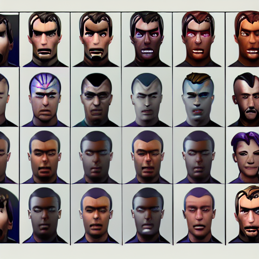 Stable Diffusion prompt: full face reference sheet| - PromptHero