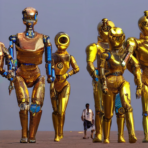 Stable Diffusion prompt: human robots at mumbai marine - PromptHero