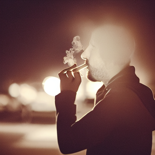 Stable Diffusion prompt: A man smoking weed in black - PromptHero