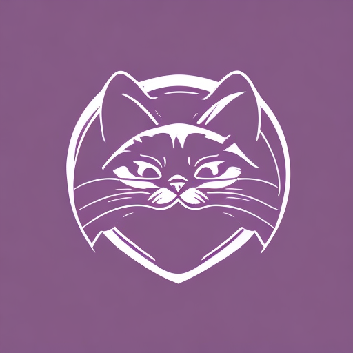 Openjourney prompt: A purple smiling cat logo in high - PromptHero