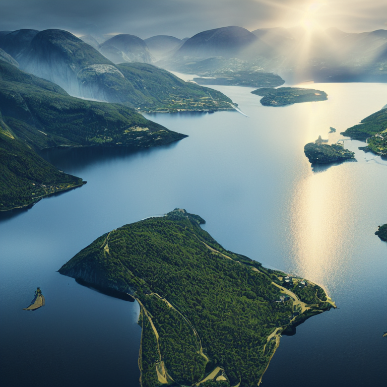 Stable Diffusion prompt: Nordic fjord, summer morning - PromptHero