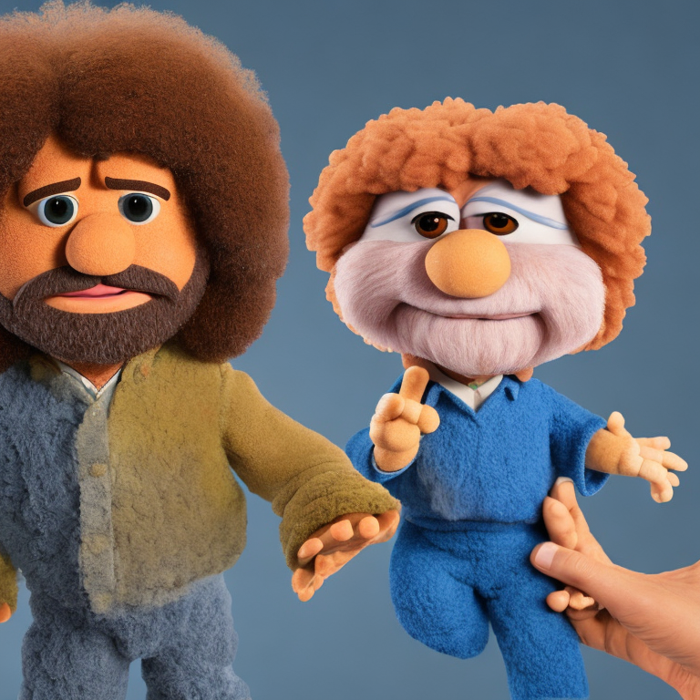 Funko Diffusion prompt: Bob Ross as a muppet, pixar fur, - PromptHero