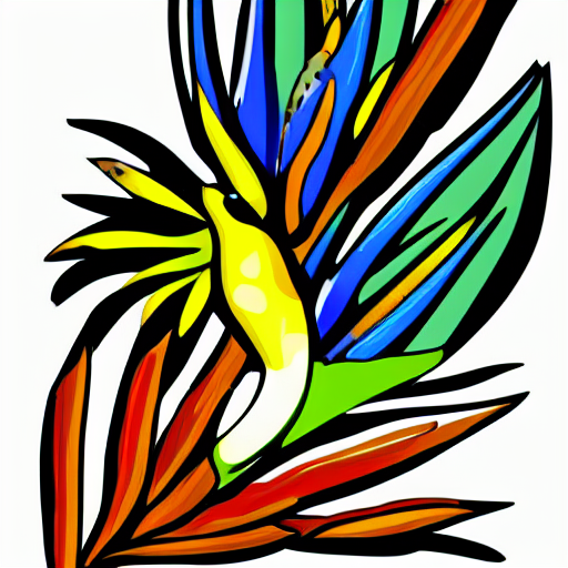 Stable Diffusion prompt: cute bird of paradise sticker in - PromptHero