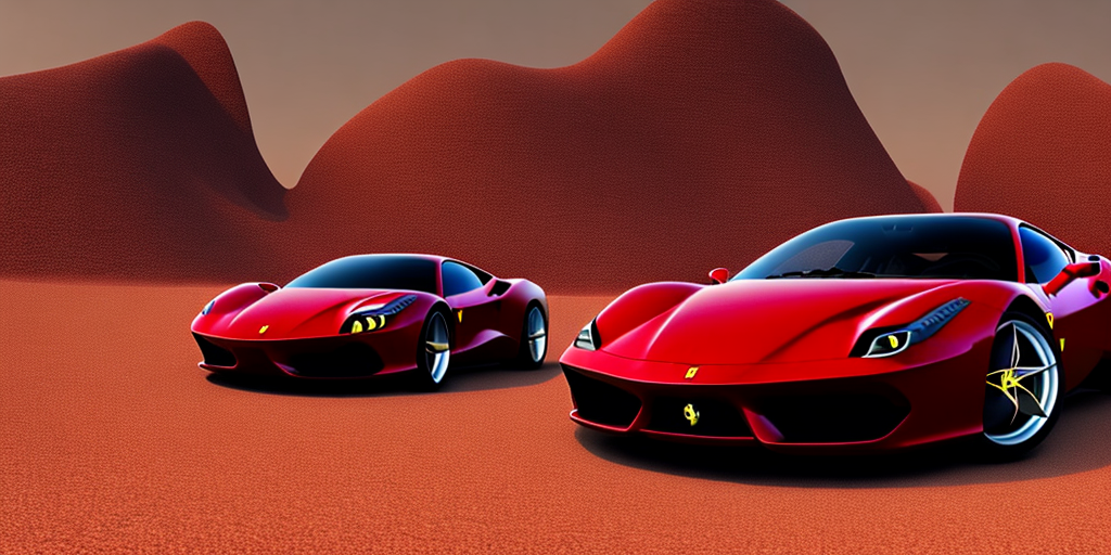 Openjourney prompt: a red Ferrari-like car stands in the - PromptHero