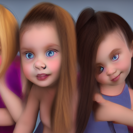 Stable Diffusion prompt: cute little girls, stylish hair, - PromptHero