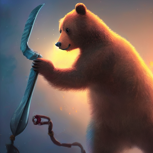 Stable Diffusion prompt: bear as a guard with weapon, - PromptHero