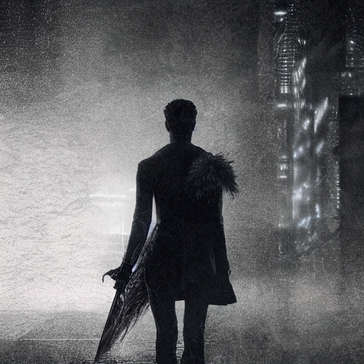 Stable Diffusion prompt: Tony Stark holding a sword over - PromptHero