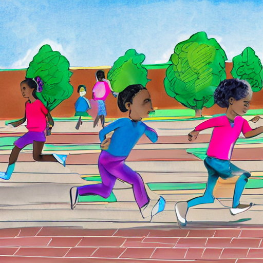Stable Diffusion prompt: children running race in pairs - PromptHero