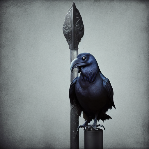 Openjourney prompt: undead raven sitting on a pole, dark - PromptHero