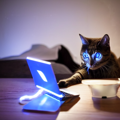 Stable Diffusion prompt: cat, hacking, night, cyberpunk - PromptHero