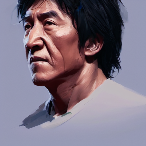 Stable Diffusion prompt: “Portrait of Jackie Chan by Greg - PromptHero
