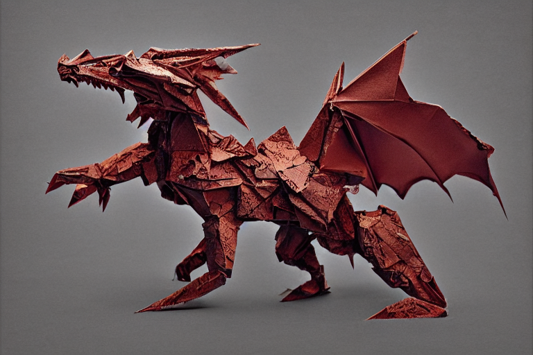 Stable Diffusion prompt: An origami of a dragon made of - PromptHero