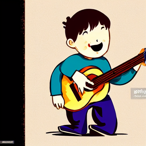 Stable Diffusion prompt: little boy with a guitare in - PromptHero